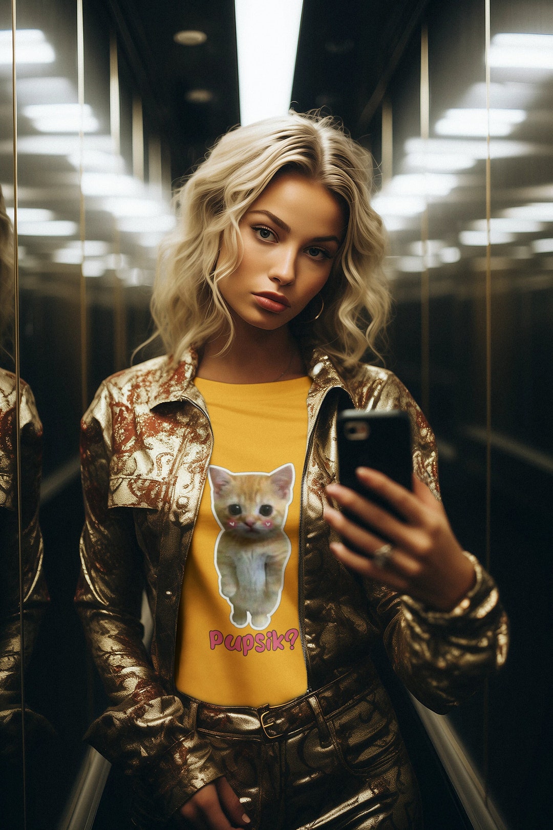 Pupsik/kiss Kitten Graphic T-shirt, Funny T-shirt, Funny Cat T-shirt ...