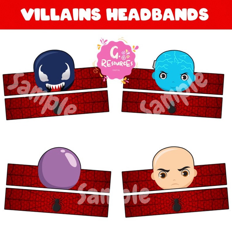 Headbands, Crowns, Spiderman and Villains Theme, Party Hat, Costume - Etsy