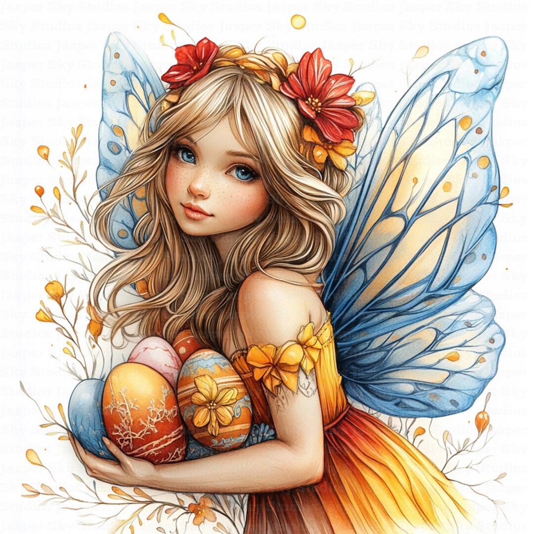 13 JPEG Easter Fairies | Watercolor Clipart, Instant Download ...
