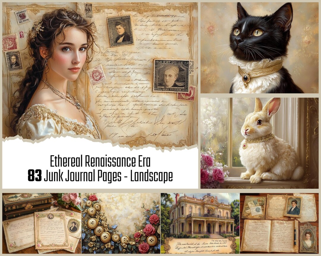 Ethereal Renaissance Era | 83 Landscape Pages, Junk Journal, Printable ...