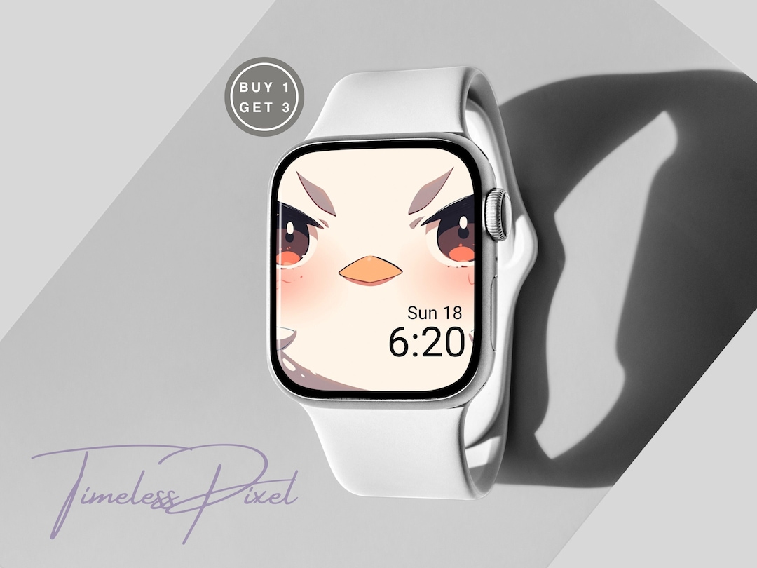 Adorable Duck Apple Watch Wallpaper, Expressive Cartoon Watch Face ...