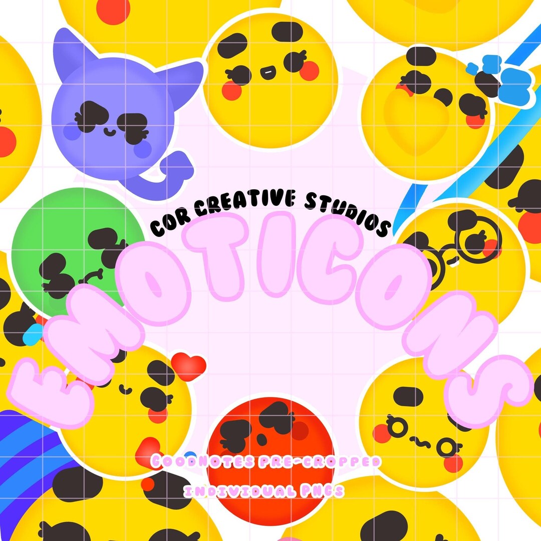 Emoticon Digital Sticker Pack for Digital Planning & Journaling ...