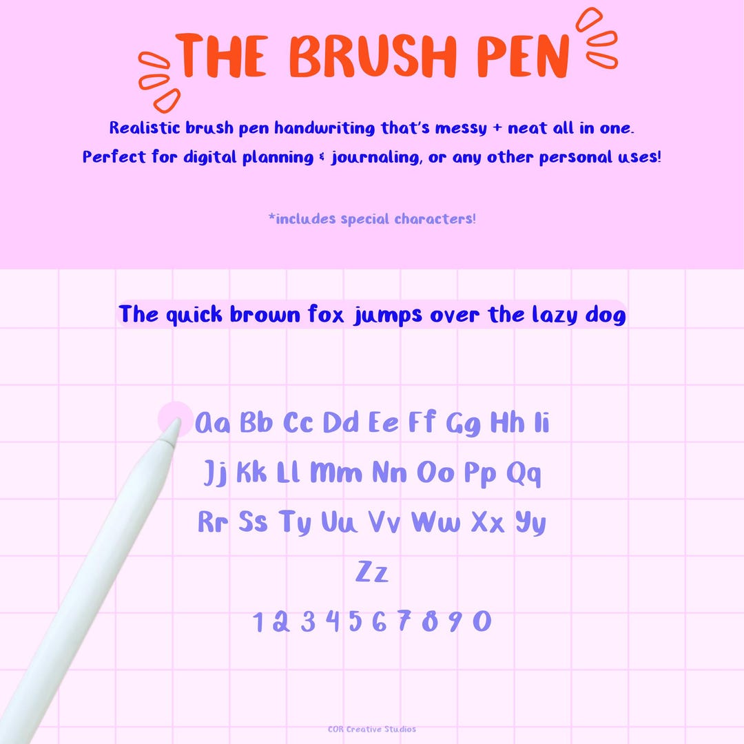 Brush Pen Font Pack for Digital Planner, Journaling, and Note Taking ...