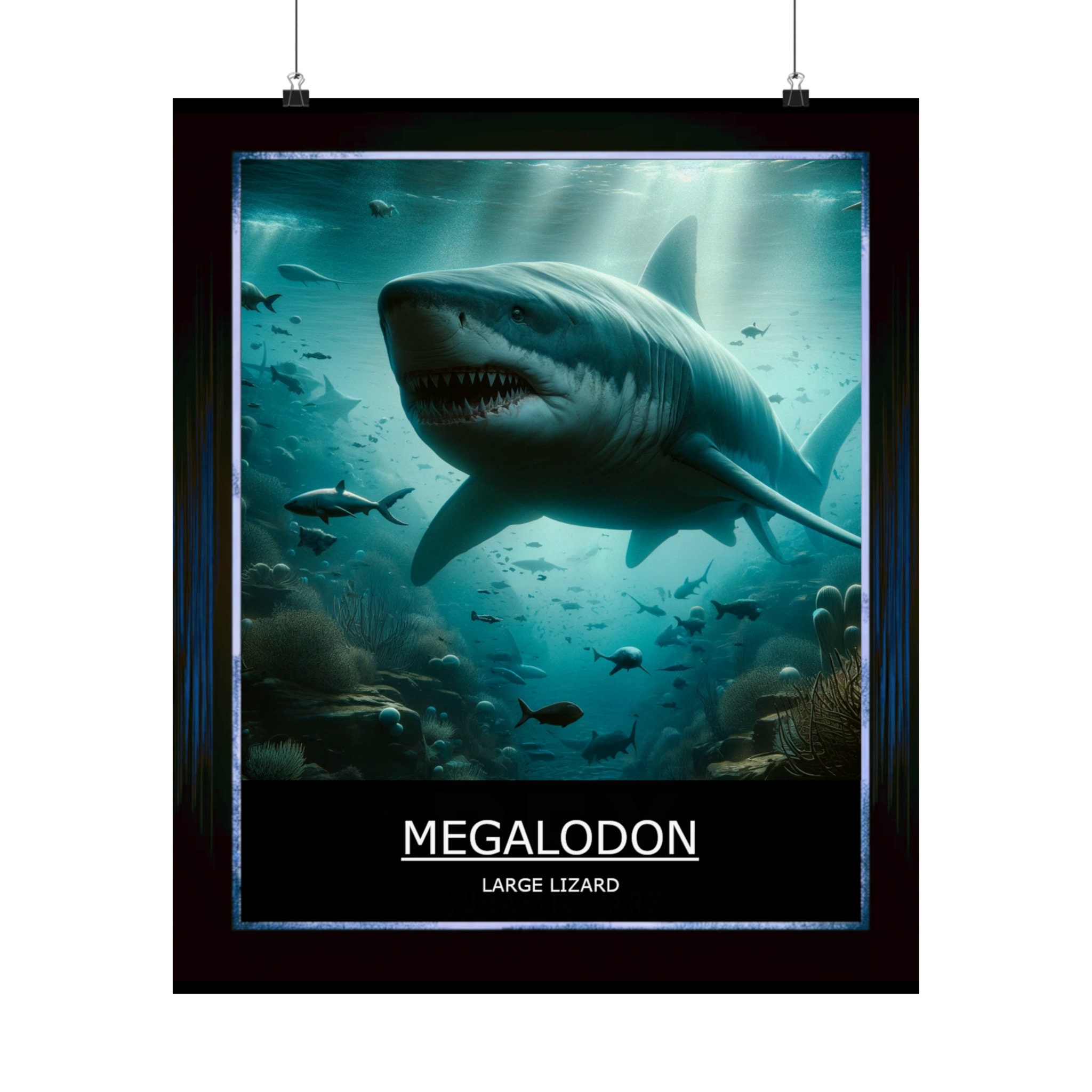 Dinosaur Collection Megalodon Poster - Etsy