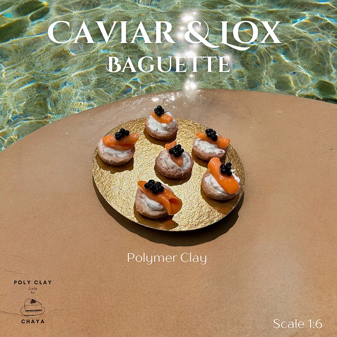 Miniature Doll Caviar & Lox Baguette - Etsy