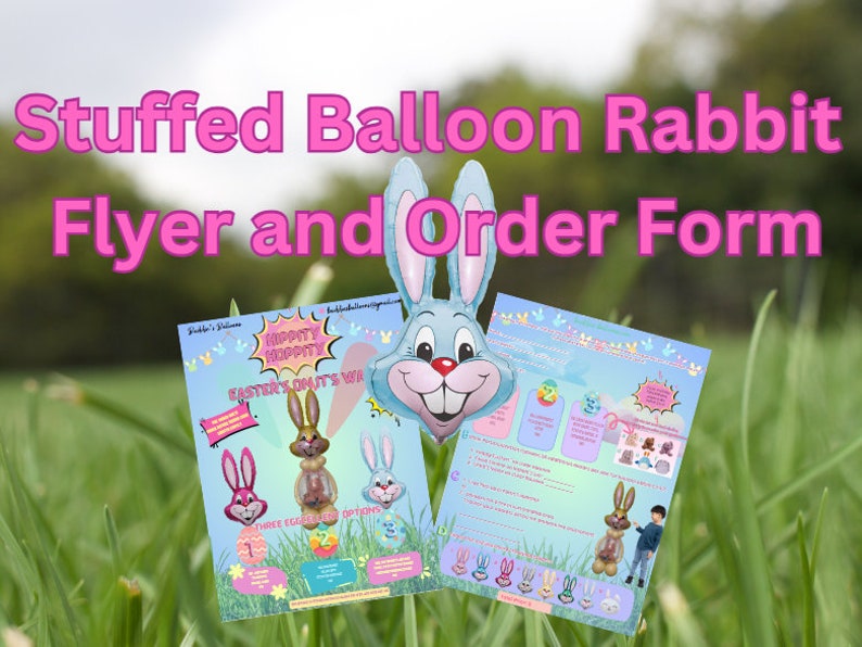 Stuffed Balloon Rabbit Flyer & Order Form - Etsy