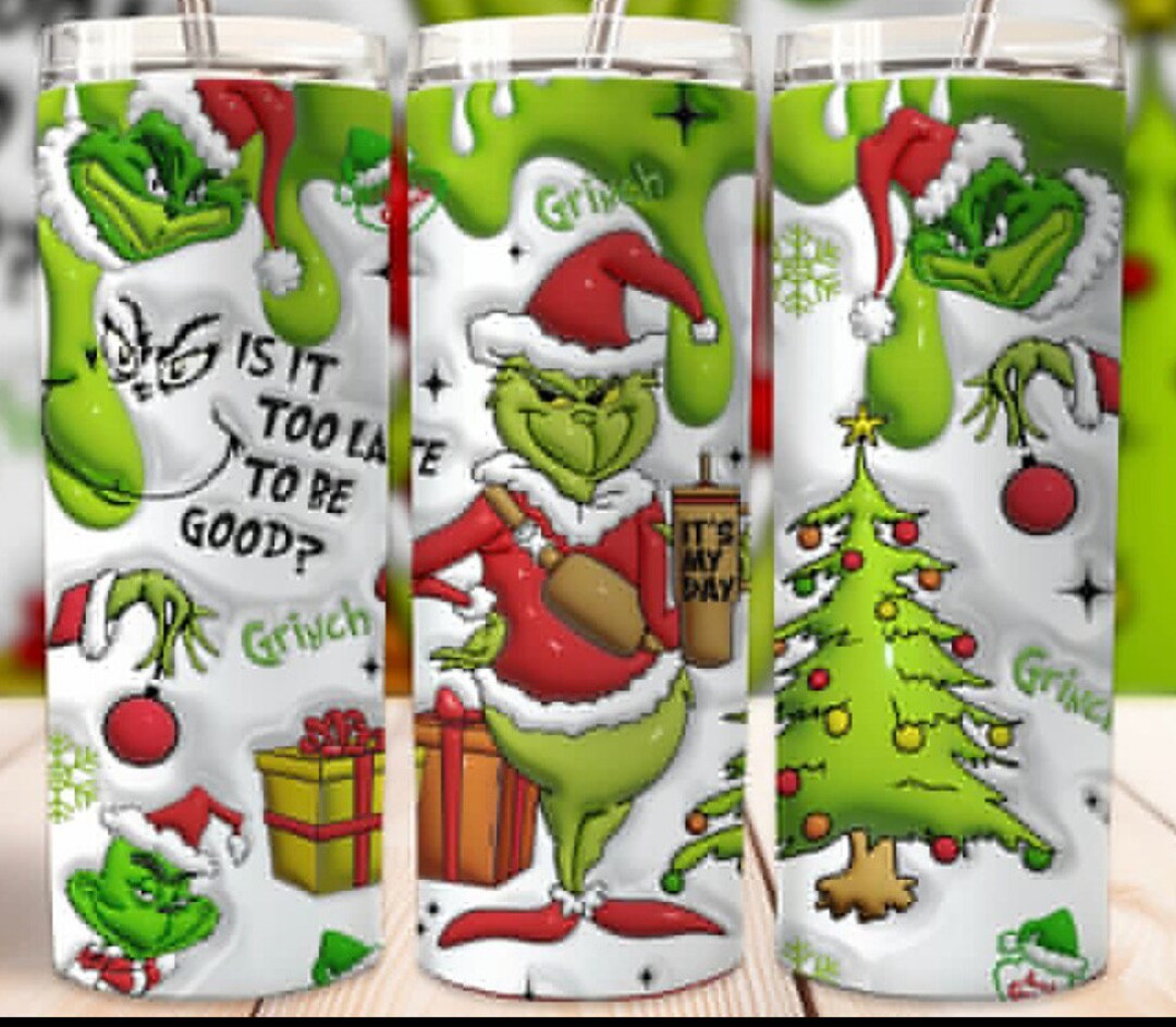 Grinch Tumbler 2 Straws /my Day Grinch Tumbler green Grinchmas Tumbler ...