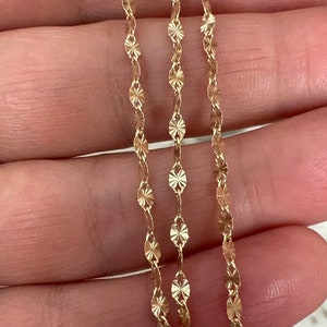 Solid 14K Gold 3.15mm Diamond Cut Chain, Genuine 14K Gold Necklace ...