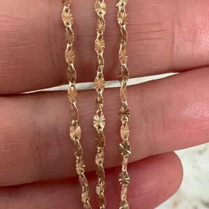 Solid 14K Gold 3.15mm Diamond Cut Chain, Genuine 14K Gold Necklace ...