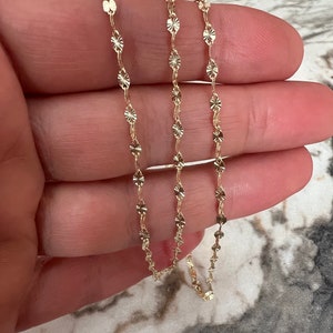 Solid 14K Gold 3.15mm Diamond Cut Chain, Genuine 14K Gold Necklace ...