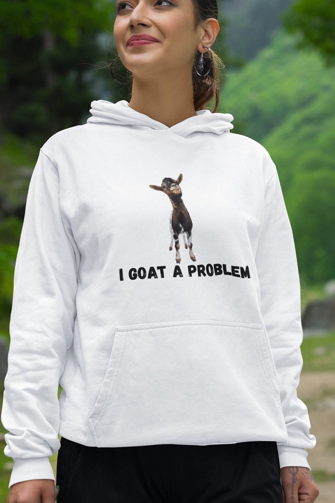 I Goat A Problem Hoodie Funny Goat Problems Hoodie Shirt for Farmer or ...