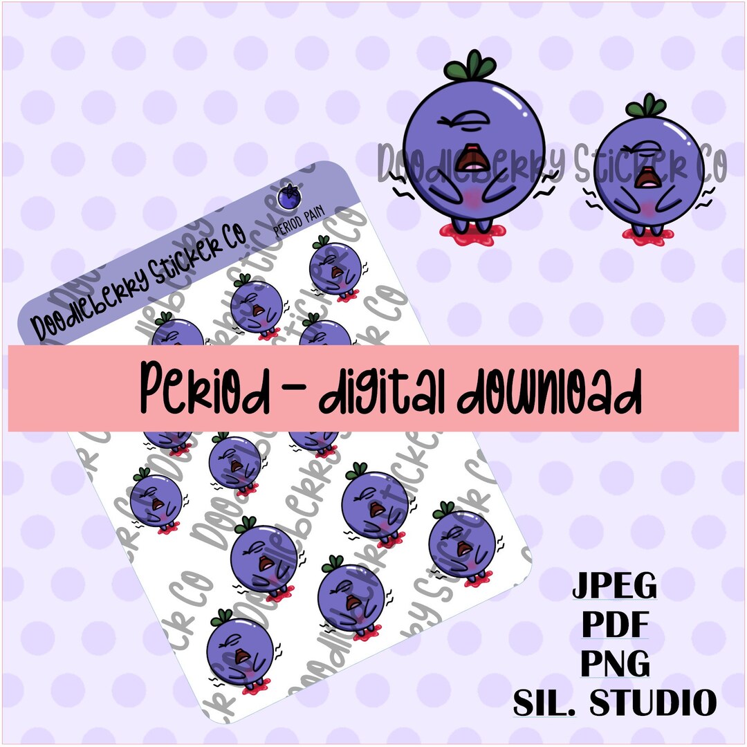 Period Shark Week Period Pain Planner Stickers Digital to Print and Cut ...