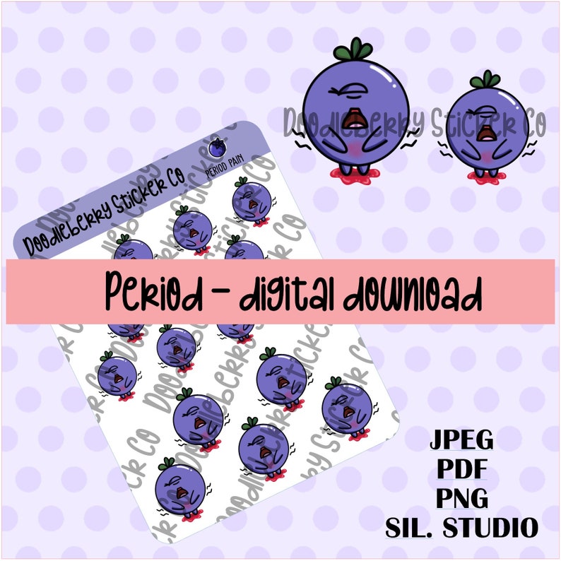 Period Shark Week Period Pain Planner Stickers Digital to Print and Cut ...