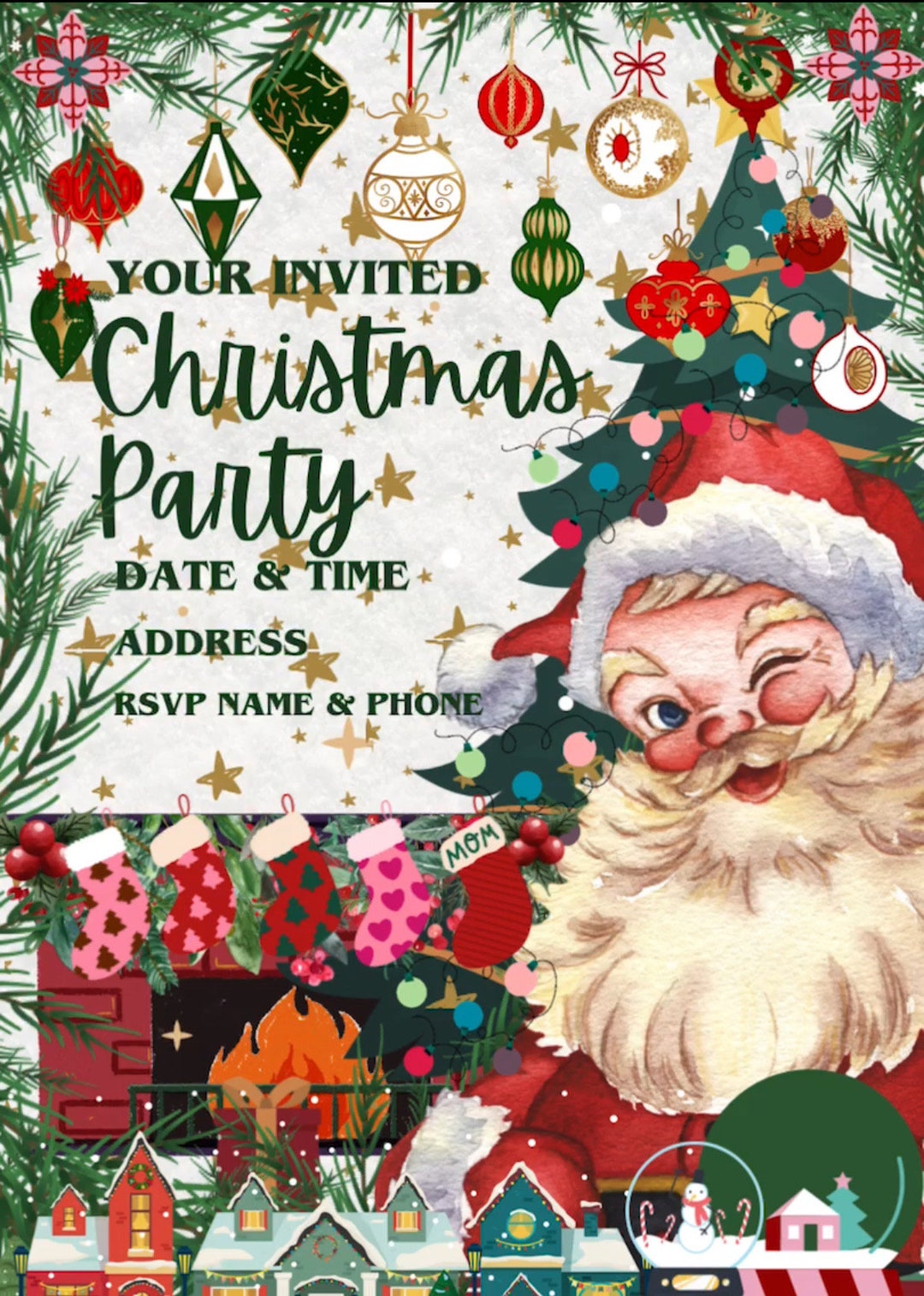 The Night Before Christmas Digital Invitation - Etsy