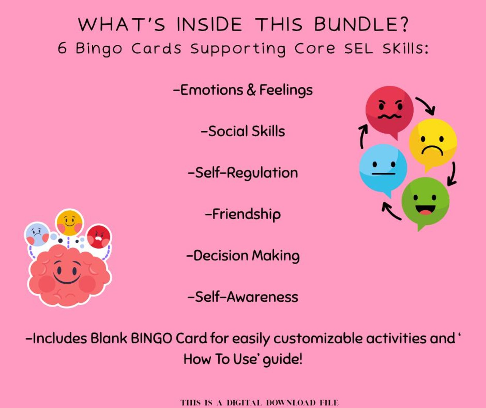 SEL Bingo Game for Kids | Emotional Learning Printable | OT Social ...