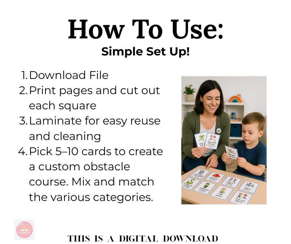 Sensory & Movement Activity Cards: OT Therapy Tools (printable PDF) - Etsy