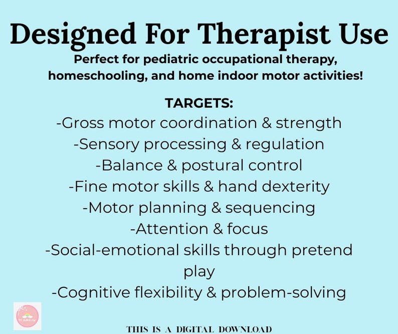 Sensory & Movement Activity Cards: OT Therapy Tools (printable PDF) - Etsy