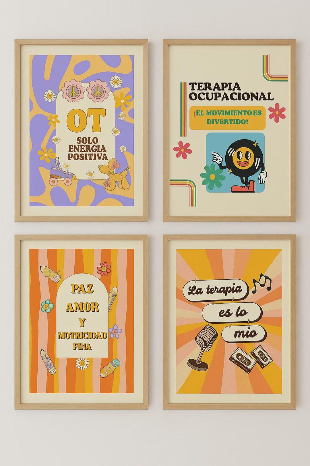 Spanish OT Posters for Kids: Retro Classroom Decor (digital Download ...
