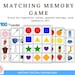 Printable Memory Matching Game: Cognitive Therapy Activity (digital ...