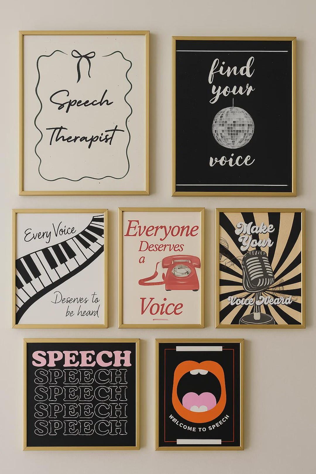 SLP Poster Set | Speech Therapy Wall Art Bundle | Printable Speech ...