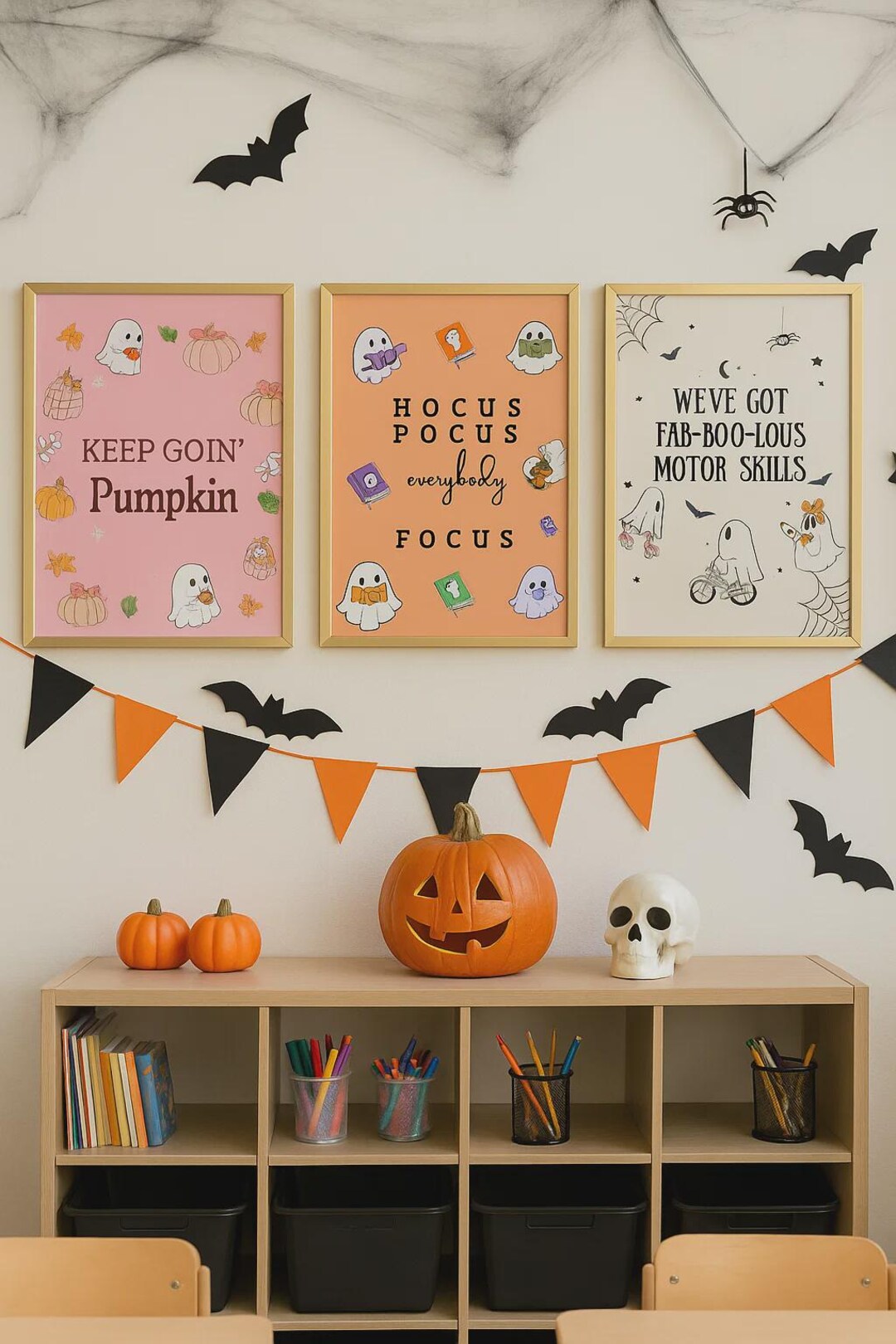 Halloween Classroom Decor Set: Spooky-cute Therapy Posters (digital ...