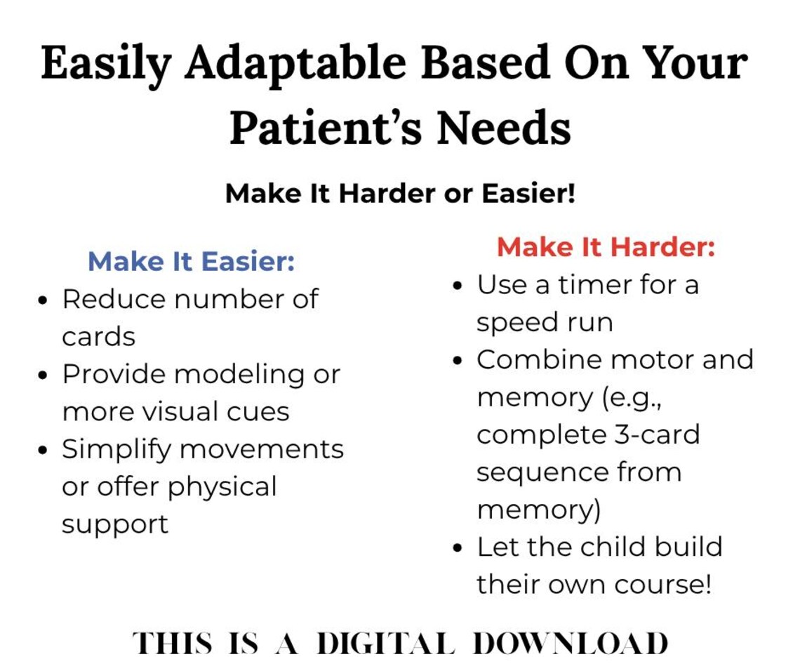 Sensory & Movement Activity Cards: OT Therapy Tools (printable PDF) - Etsy