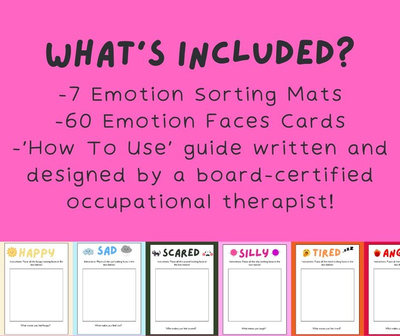 Emotion Sorting Mats for Kids – Printable Feelings Activity for OT, SEL ...