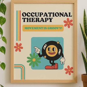 Groovy OT Poster Pack | Retro Occupational Therapy Wall Art Printable ...