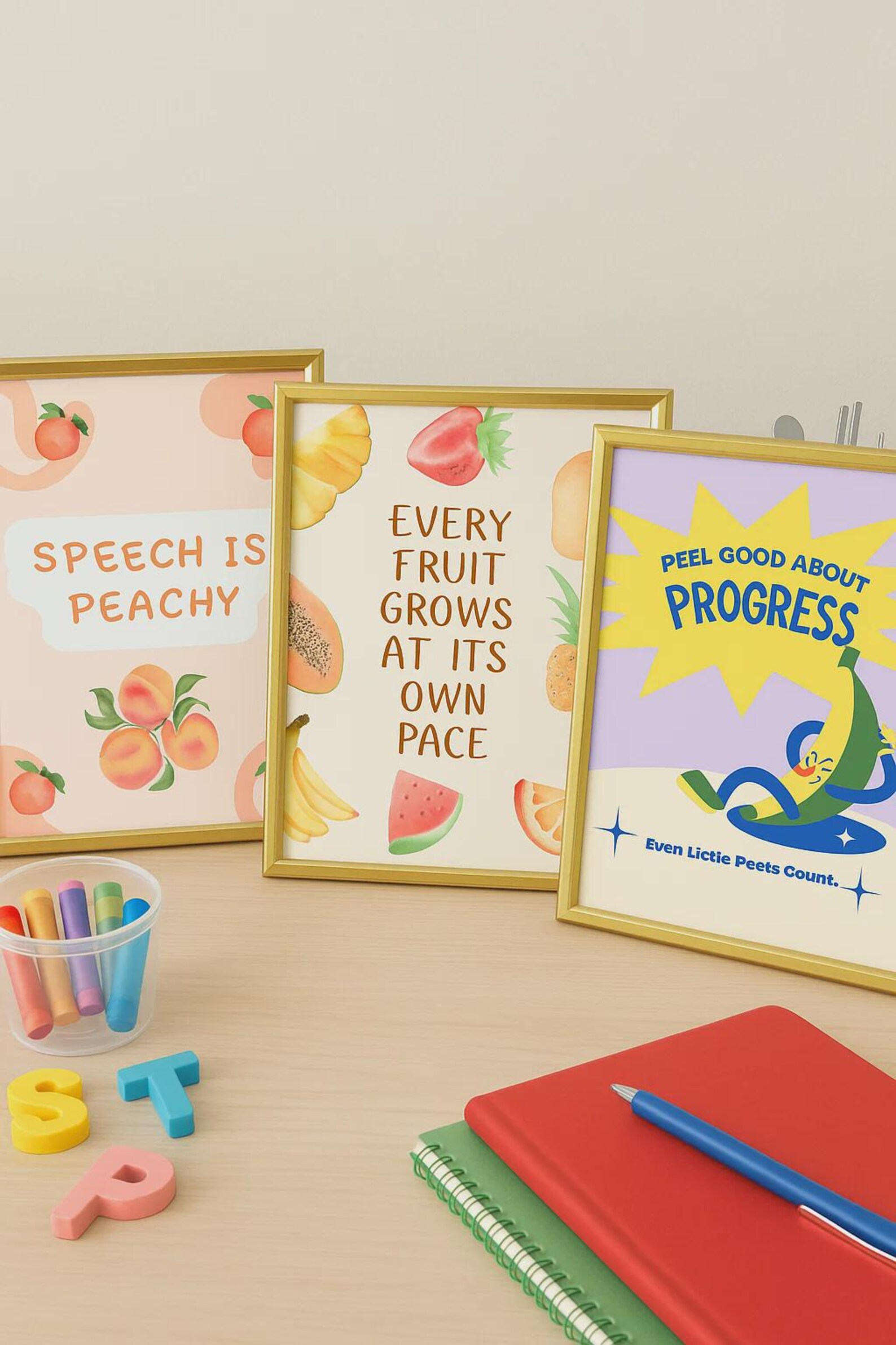Speech Therapy Fruit Poster Bundle | SLP Classroom Wall Art | Printable ...