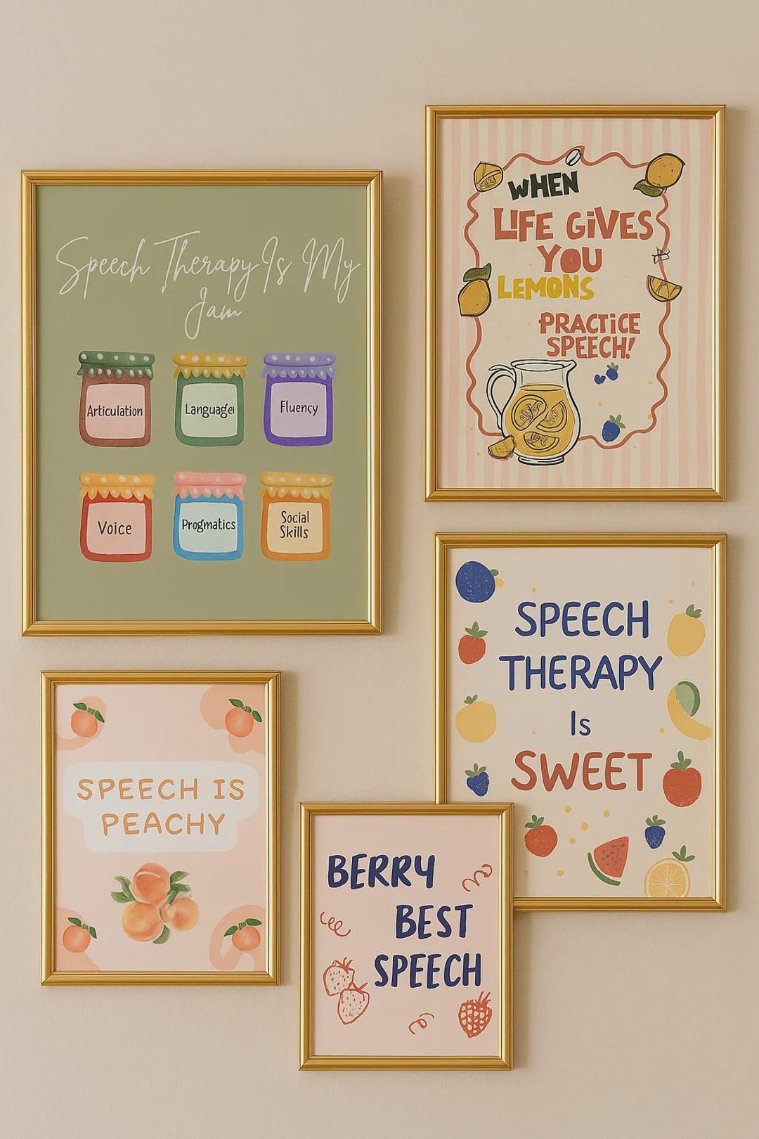 Speech Therapy Fruit Poster Bundle | SLP Classroom Wall Art | Printable ...