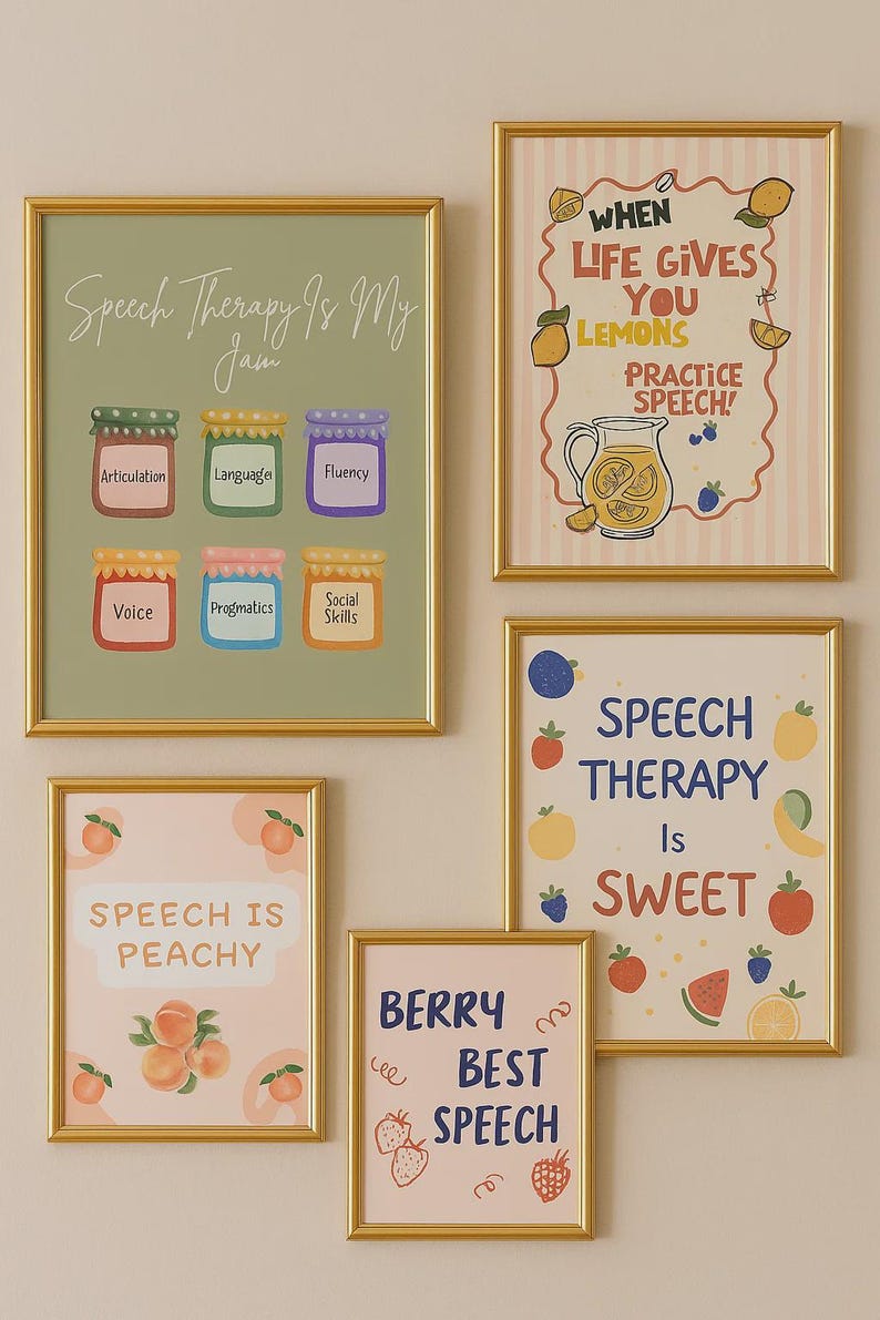 Speech Therapy Fruit Poster Bundle | SLP Classroom Wall Art | Printable ...