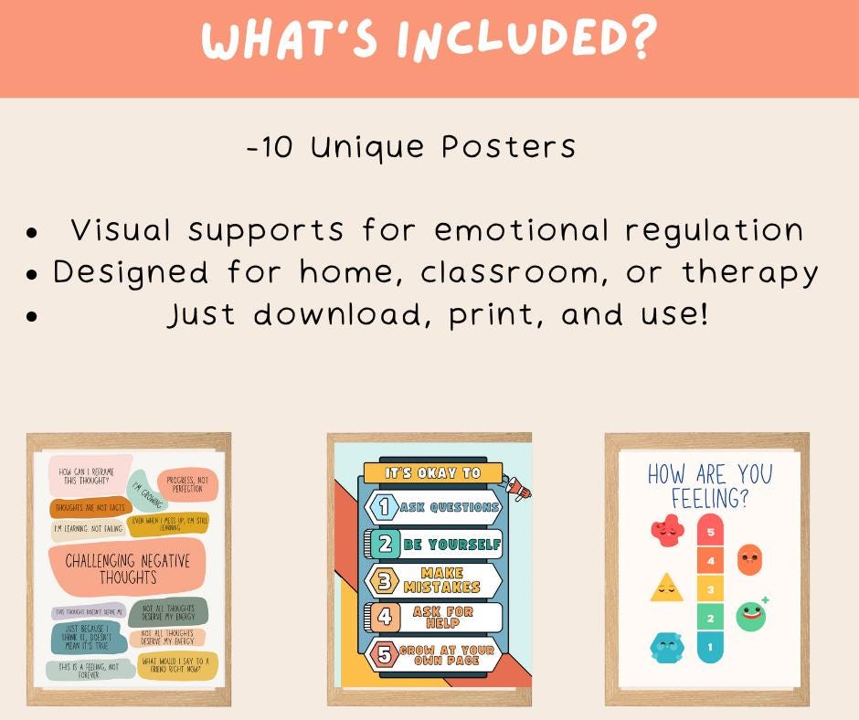 Feelings Chart for Kids | SEL Emotion Posters Printable Bundle | OT ...