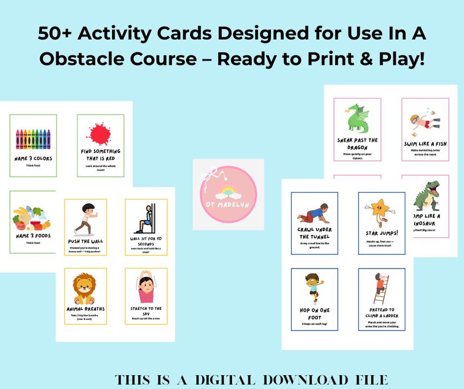 Sensory & Movement Activity Cards: OT Therapy Tools (printable PDF) - Etsy
