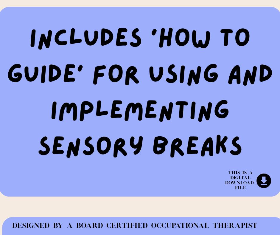 Sensory Break Menu for Kids | Printable Calm Down Activities | Brain ...