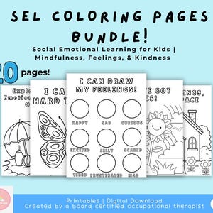 SEL Coloring Pages Bundle | Printable Social Emotional Learning ...