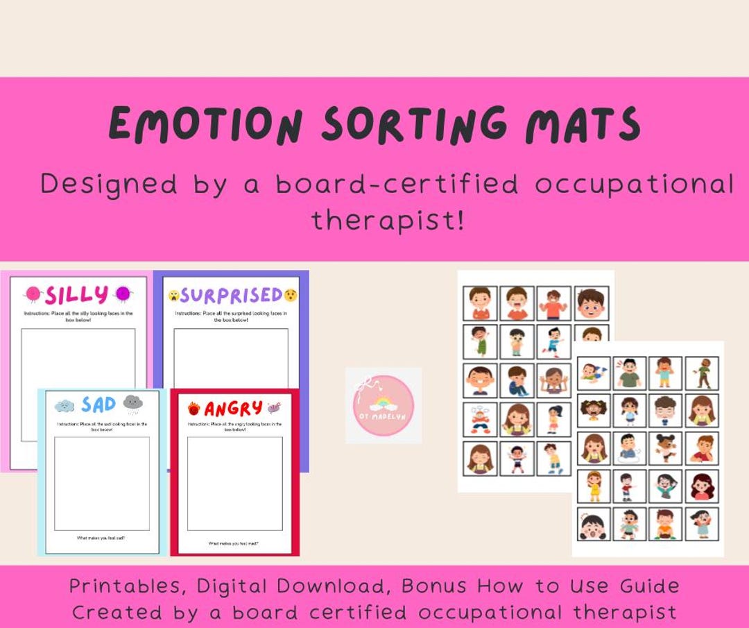 Emotion Sorting Mats for Kids – Printable Feelings Activity for OT, SEL ...