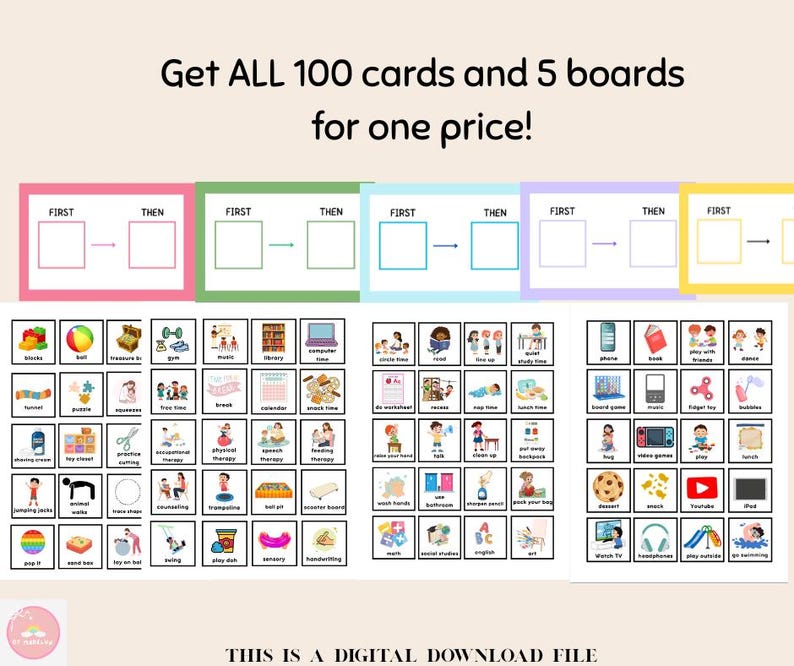 First Then Visual Schedule: Autism & ADHD Routine Chart (PDF ...