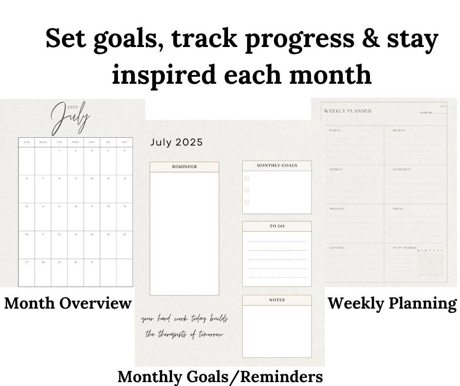 OT Student Planner 2025-2026: Occupational Therapy School Organizer ...