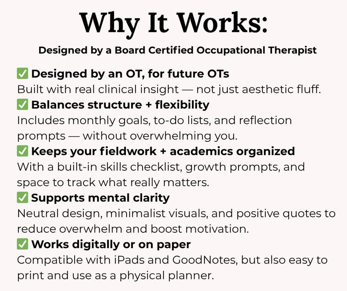 OT Student Planner 2025-2026: Occupational Therapy School Organizer ...