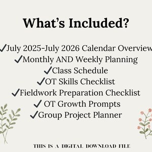 OT Student Planner 2025-2026: Occupational Therapy School Organizer ...