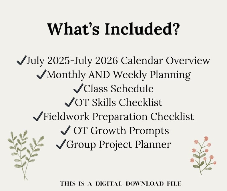 OT Student Planner 2025-2026: Occupational Therapy School Organizer ...