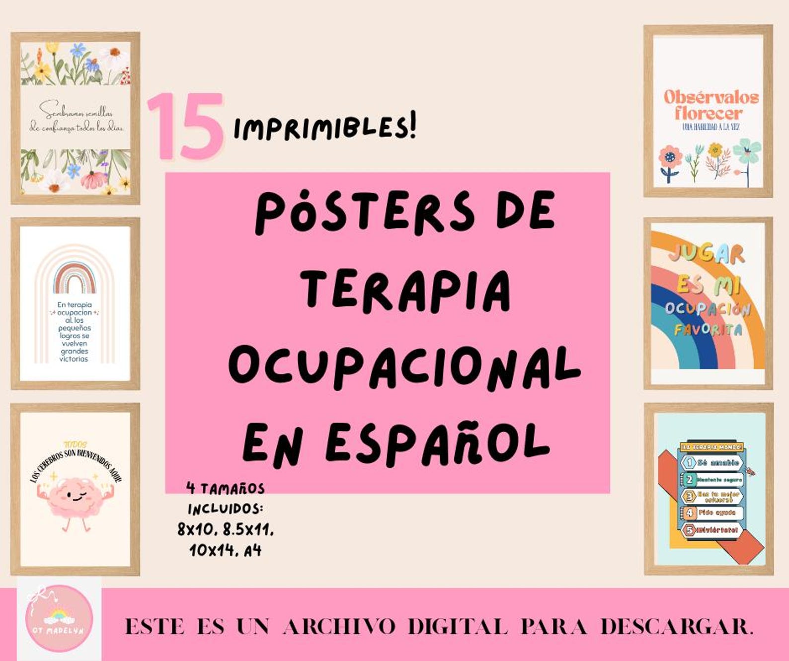 Spanish OT Posters for Kids | Printable Therapy Wall Art for Classrooms ...