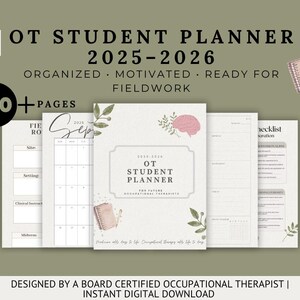 OT Student Planner 2025-2026: Occupational Therapy School Organizer ...