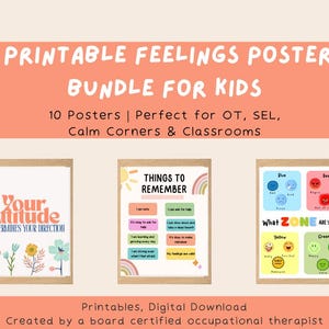 Feelings Chart for Kids | SEL Emotion Posters Printable Bundle | OT ...