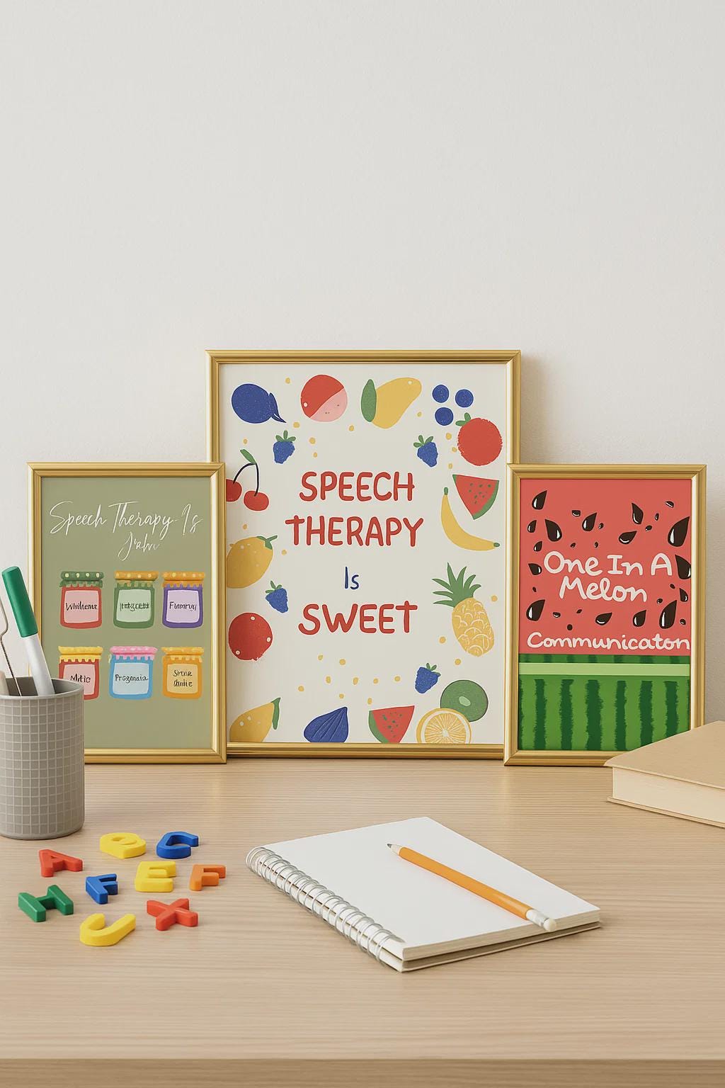 Speech Therapy Fruit Poster Bundle | SLP Classroom Wall Art | Printable ...