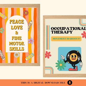 Groovy OT Poster Pack | Retro Occupational Therapy Wall Art Printable ...