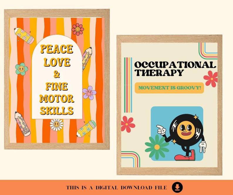 Retro OT Poster Pack: 70s Therapy Room Decor (digital Download) - Etsy