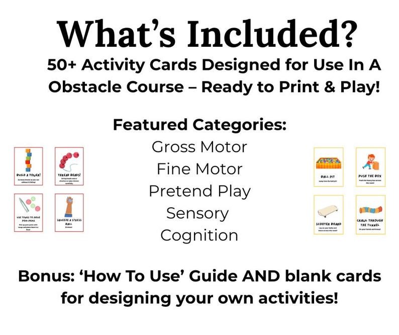 Sensory & Movement Activity Cards: OT Therapy Tools (printable PDF) - Etsy