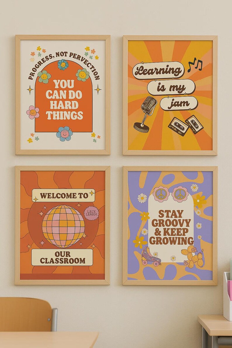 Groovy Classroom Decor Posters | Printable SEL & Growth Mindset Wall ...