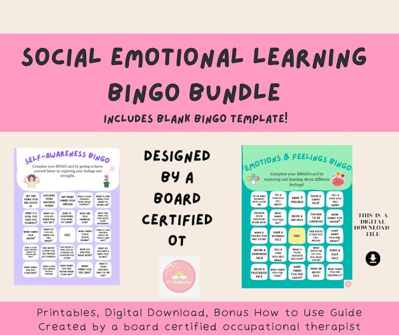 Bingo Game for Kids: Social Skills & Emotional Learning (printable ...